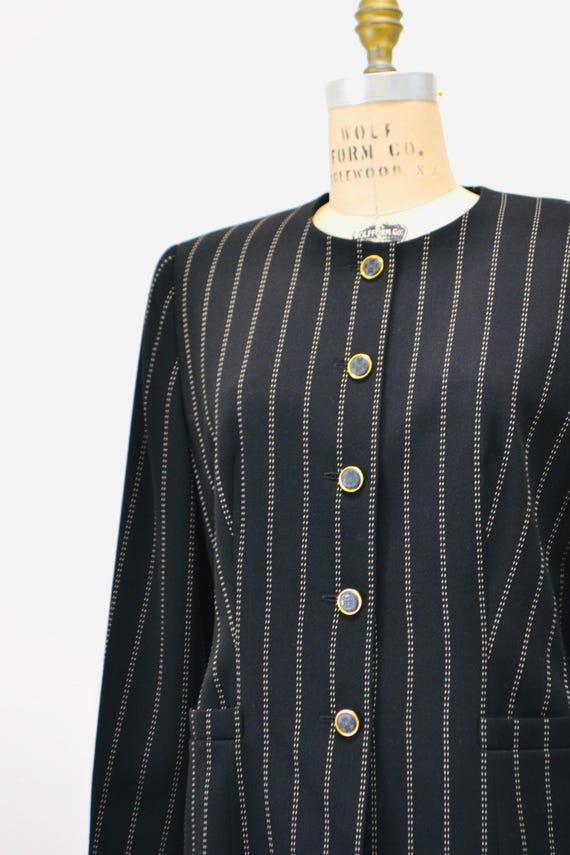 Vintage Escada Suit Pinstripe Wool Escada Suit Jacket… - Gem