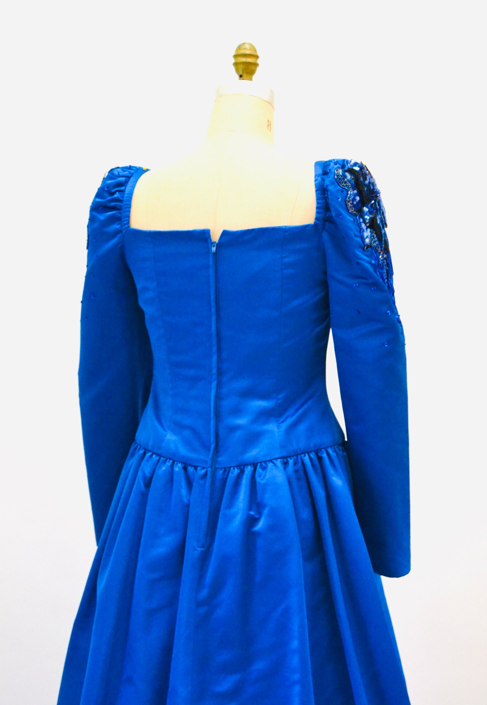 80s 90s Ball Gown Dress Blue Teal 80s Prom Party Dress Small Medium ...