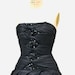 80s 90s Black Strapless Party Dress Vintage Sequin Strapless Ruffle ...