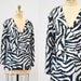 80s 90s Vintage Zebra Stripe Sequin Jacket Black White Sequin Blazer by ...
