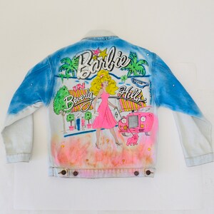 80s Vintage Barbie Jacket Denim Girls Large Kids Hollywood Barbie JEAN ...