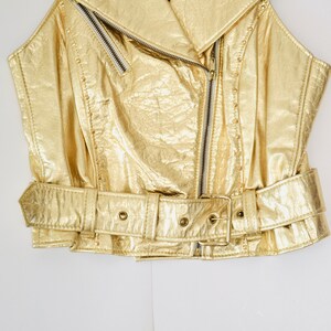 Amazing Vintage Studded Gold Leather Vest Size Medium Large // 80s 90s ...