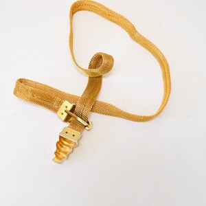 80s Vintage Gold Chain Belt Wedding Chain Snake Shell Thin Gold Metal ...