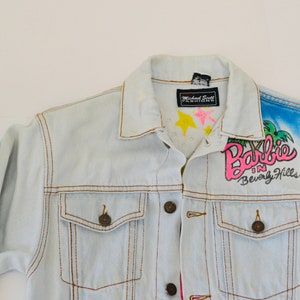 80s Vintage Barbie Jacket Denim Girls Large Kids Hollywood Barbie JEAN ...