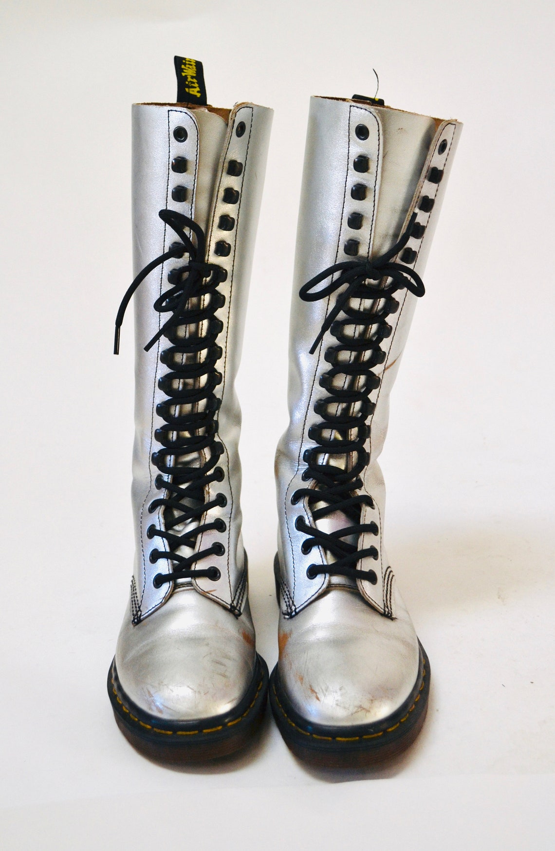90s Dr. Martens Boots Women Size 6 Metallic Silver Boots Lace - Etsy Canada