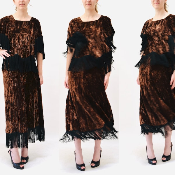 70s Fringe Dress - Etsy