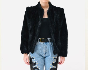 Vintage Faux Fur Jacket Coat With Mickey Mouse Minnie Mouse Disney 90s ...