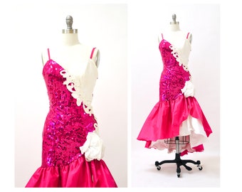 80s Pink Prom Dress | Etsy