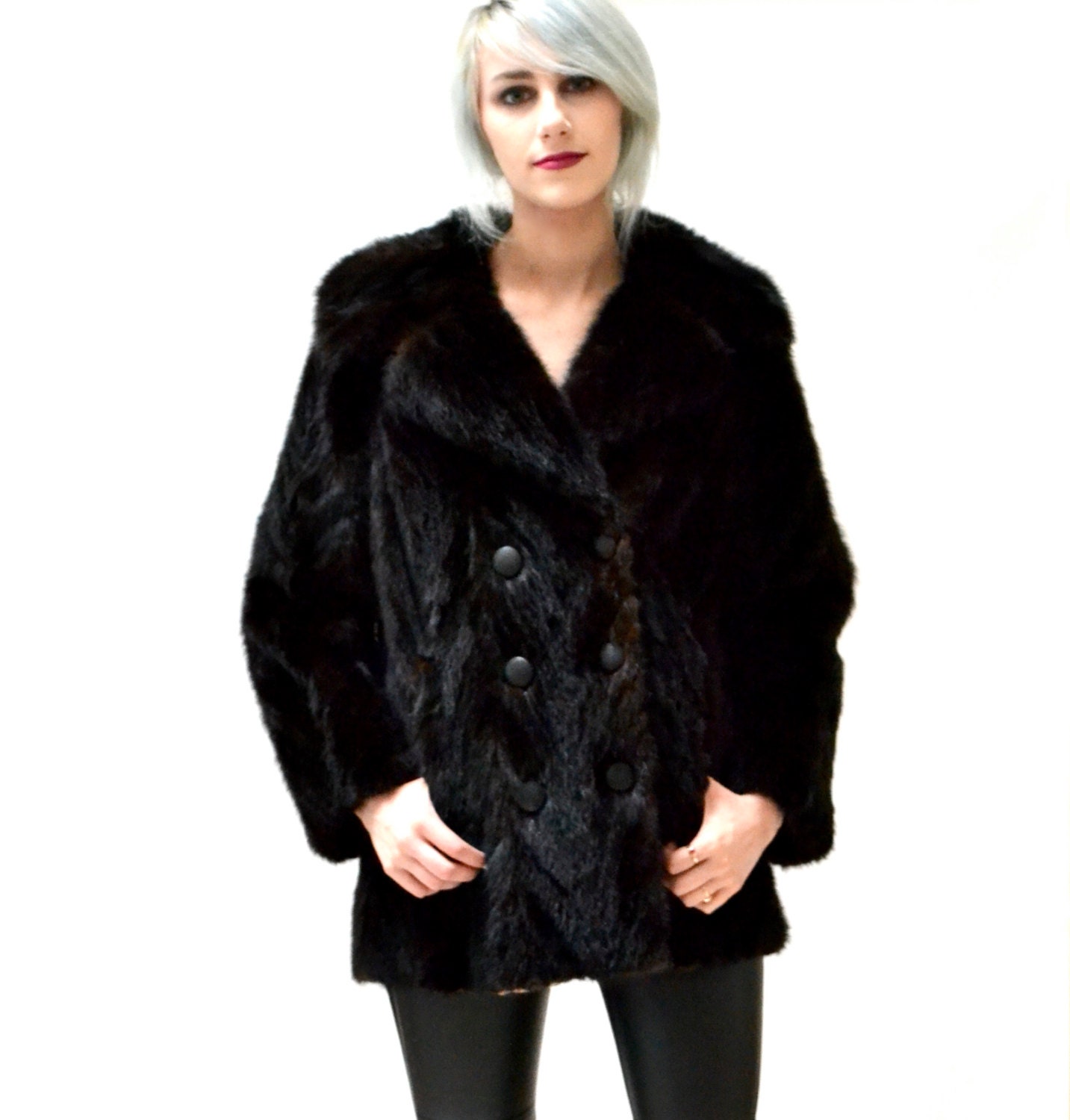 Vintage Brown Black Fur Jacket Coat Mink Medium// 70s Vintage - Etsy