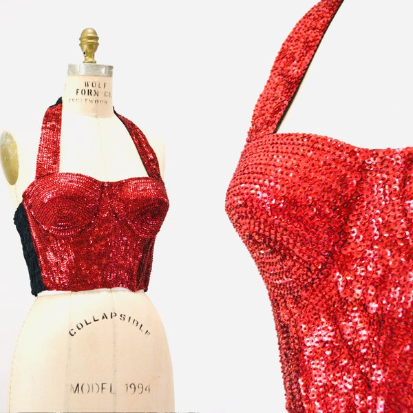 Sequin Crop Top - Etsy