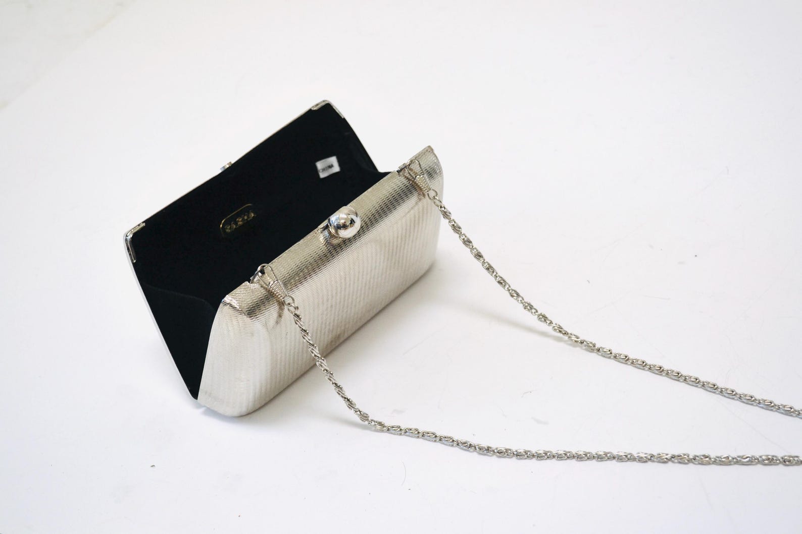 80s Vintage Metallic Silver Metal Clutch Vintage Silver Wedding Bag ...