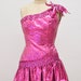 Metallic 80s Prom Dress Pink XS Small Barbie Dress // Vintage 80s Party ...