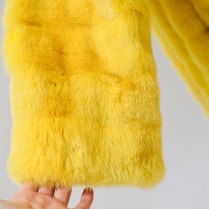 Vintage 90s Glam Yellow Mink Fur Jacket Coat by Sorbara for Neiman ...