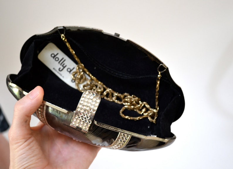 Vintage Silver Clutch with Rhinestones// Vintage Metallic | Etsy