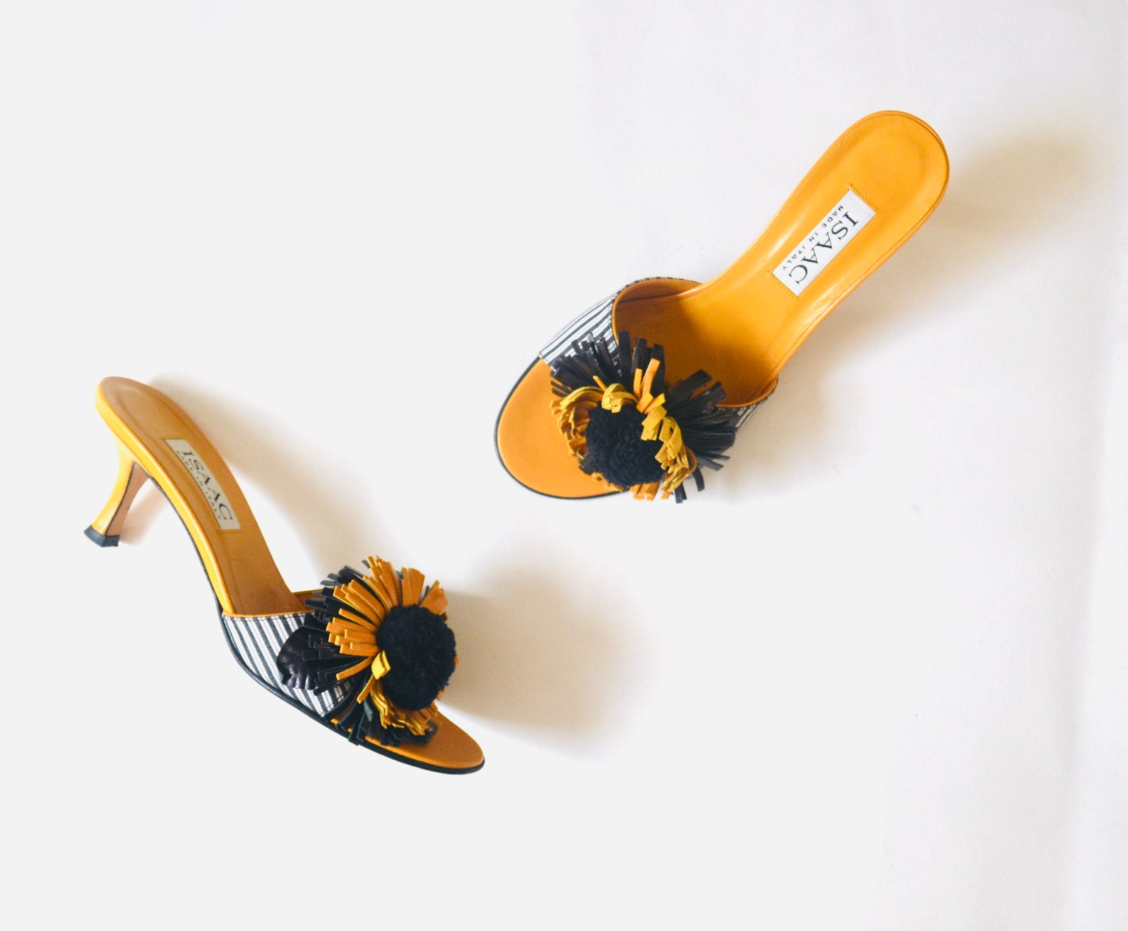 Vintage 90s 00s Sun Flower High Heels Slides Mules With Flowers Size 7 ...