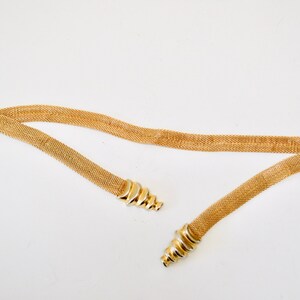 80s Vintage Gold Chain Belt Wedding Chain Snake Shell Thin Gold Metal ...