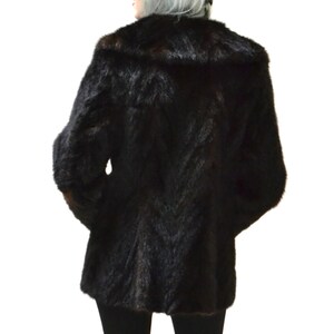Vintage Brown Black Fur Jacket Coat Mink Medium// 70s Vintage Mink Fur ...
