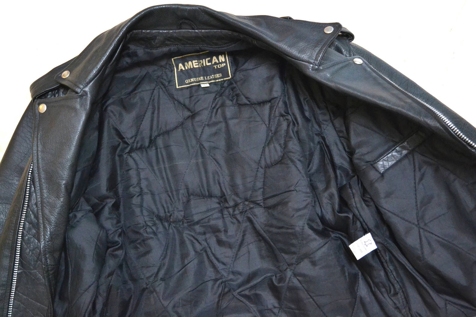 Vintage Black Leather Motorcycle Jacket Mens Large With USA - Etsy