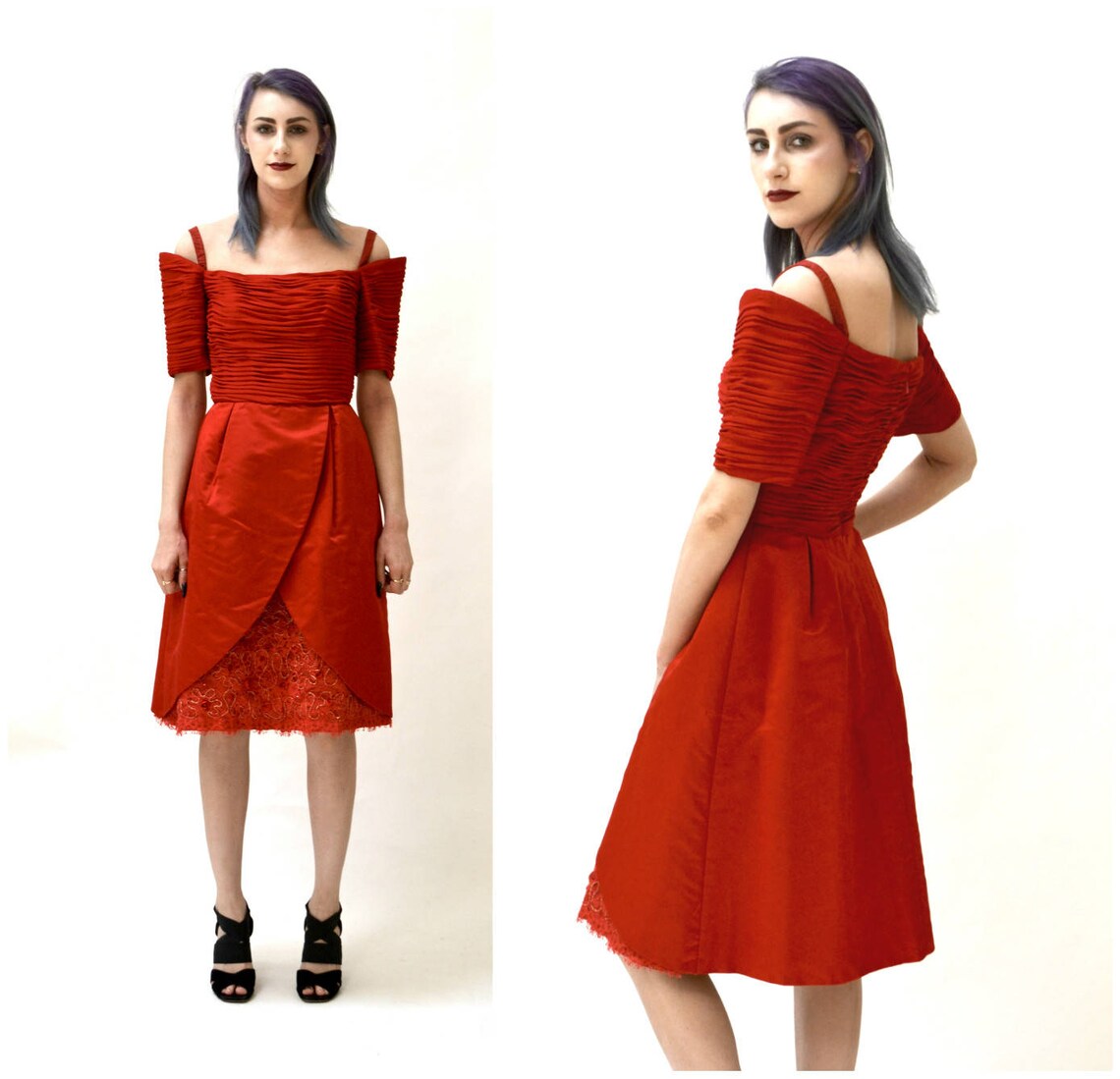 80s Vintage Red Prom Party Dress Size Small // 80s 90s Red | Etsy