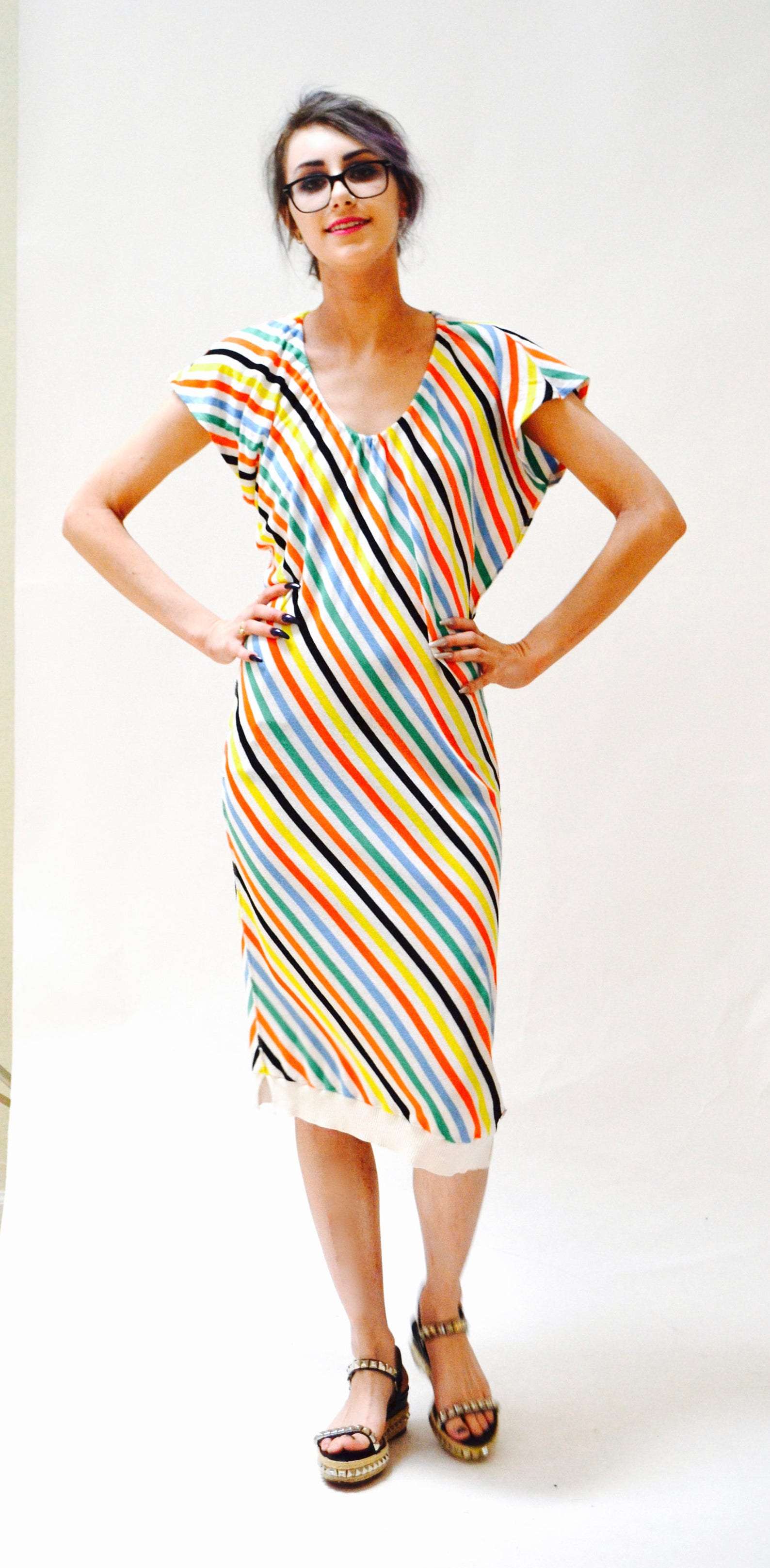 80s 90s Vintage Sonya RYKIEL Rainbow Knit Dress Size Small - Etsy