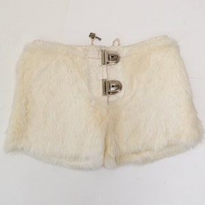 60s 70s Vintage White Fur Shorts With Lock Key by Hutzlers of - Etsy