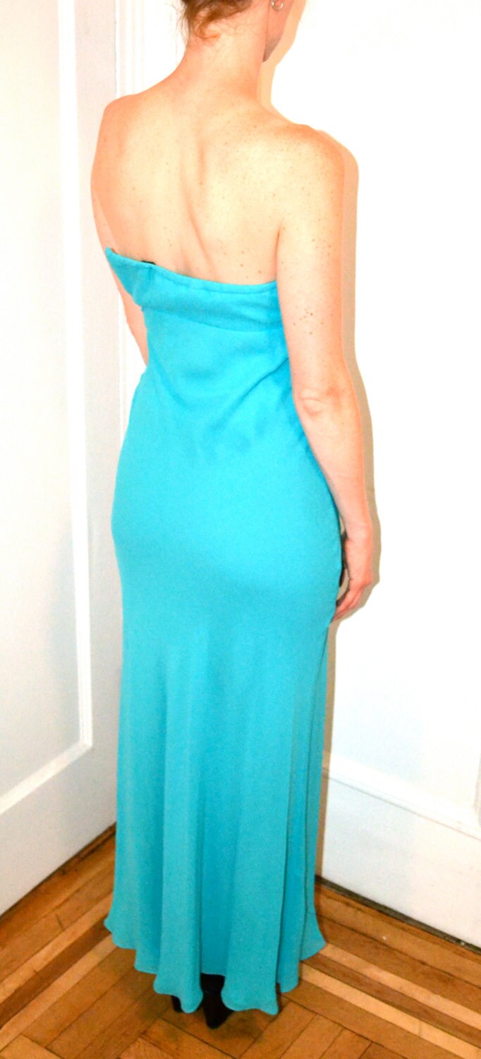90s Prom Dress Blue Vintage Blue Evening Gown Size XS Small | Etsy