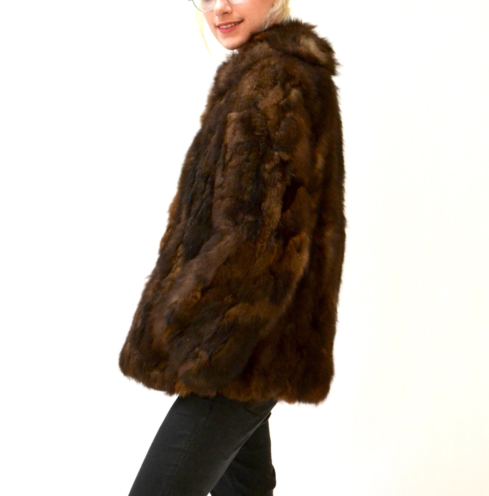 Stunning Vintage Fur Jacket Coat Brown Fur// 70s 80s Vintage | Etsy
