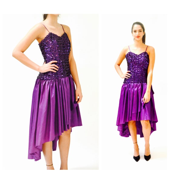 Purple Sequin Dress - Etsy