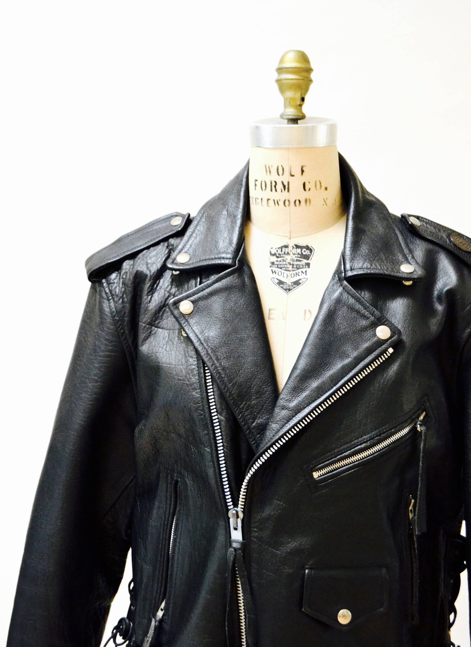 Vintage Black Leather Motorcycle Jacket Mens Large With USA - Etsy