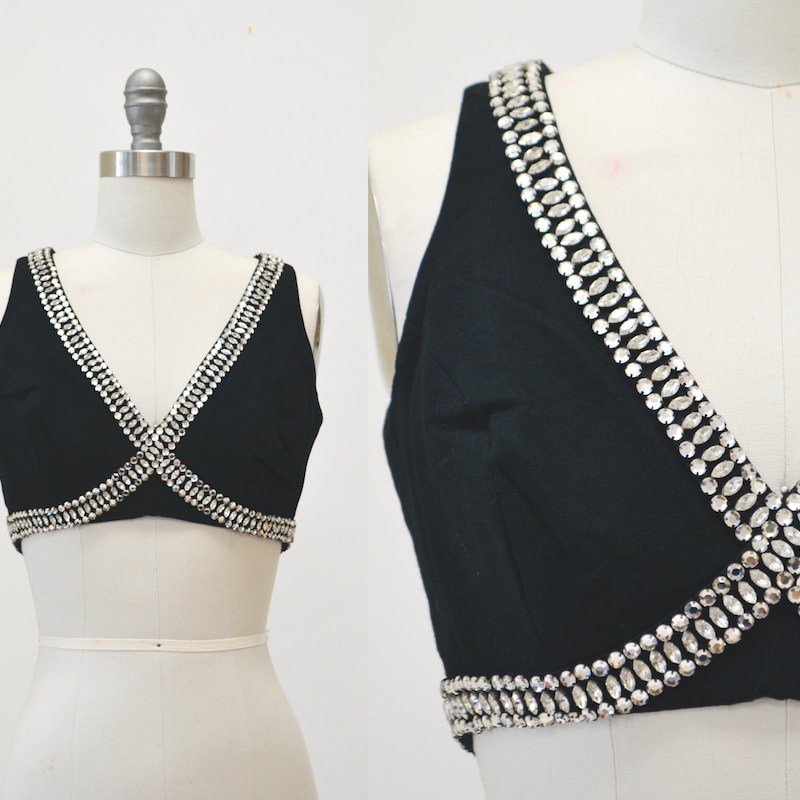 Rhinestone Crop Top - Etsy