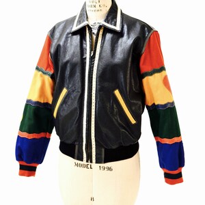 Vintage Moschino Leather Jacket Black Love Peace Heart Red and Black ...