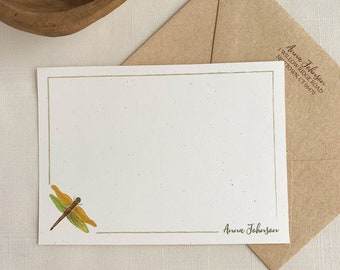 Autumn Leaves Notecards. Eco Friendly Watercolor Stationery Set of 10 Flat Notecards in Larger ...