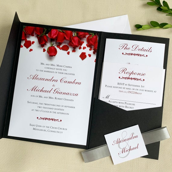 Red And White Wedding Invitations
