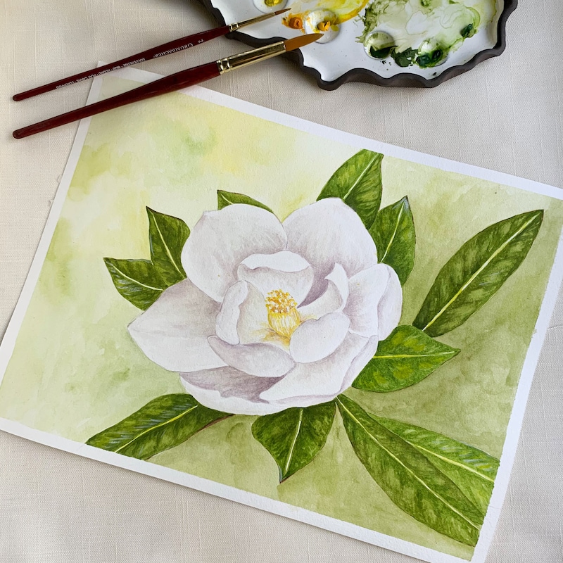 Magnolia Watercolor - Etsy