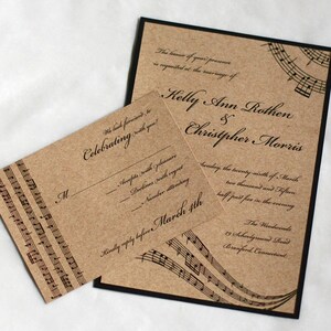Music Wedding Invitation. Music Notes Wedding. DEPOSIT ONLY. - Etsy
