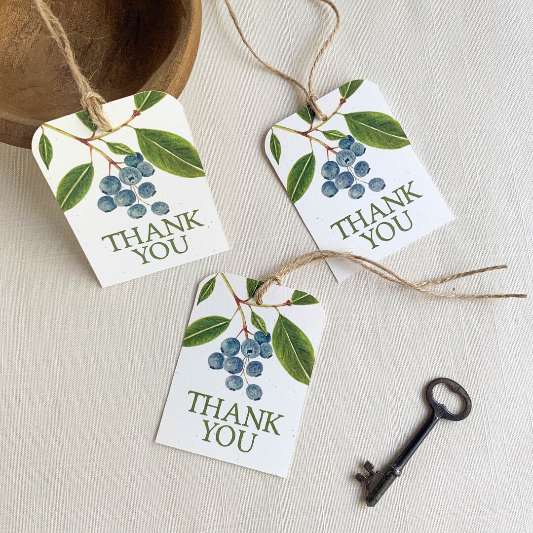 Blueberry Thank You Eco Friendly Gift Bag Tags Set of 9. Perfect for ...