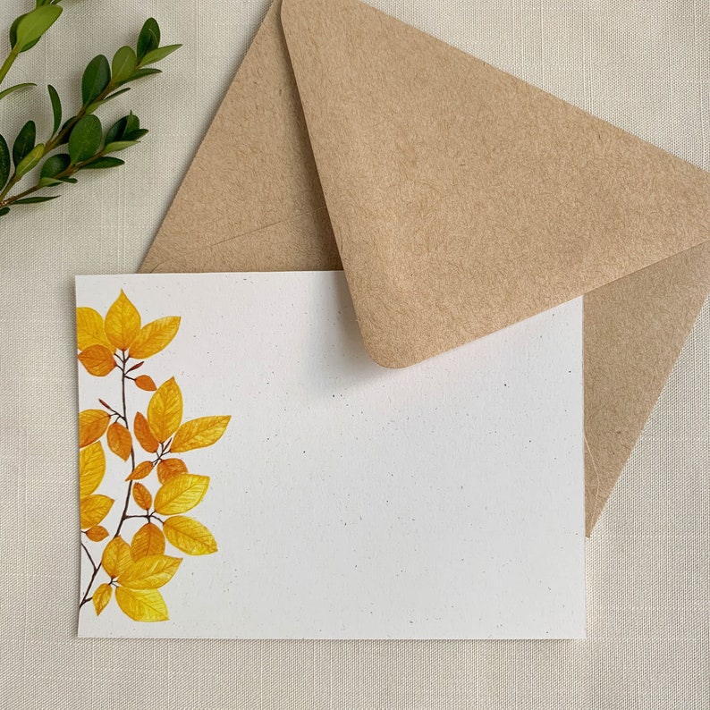 Autumn Leaves Notecards. Eco Friendly Watercolor Stationery - Etsy