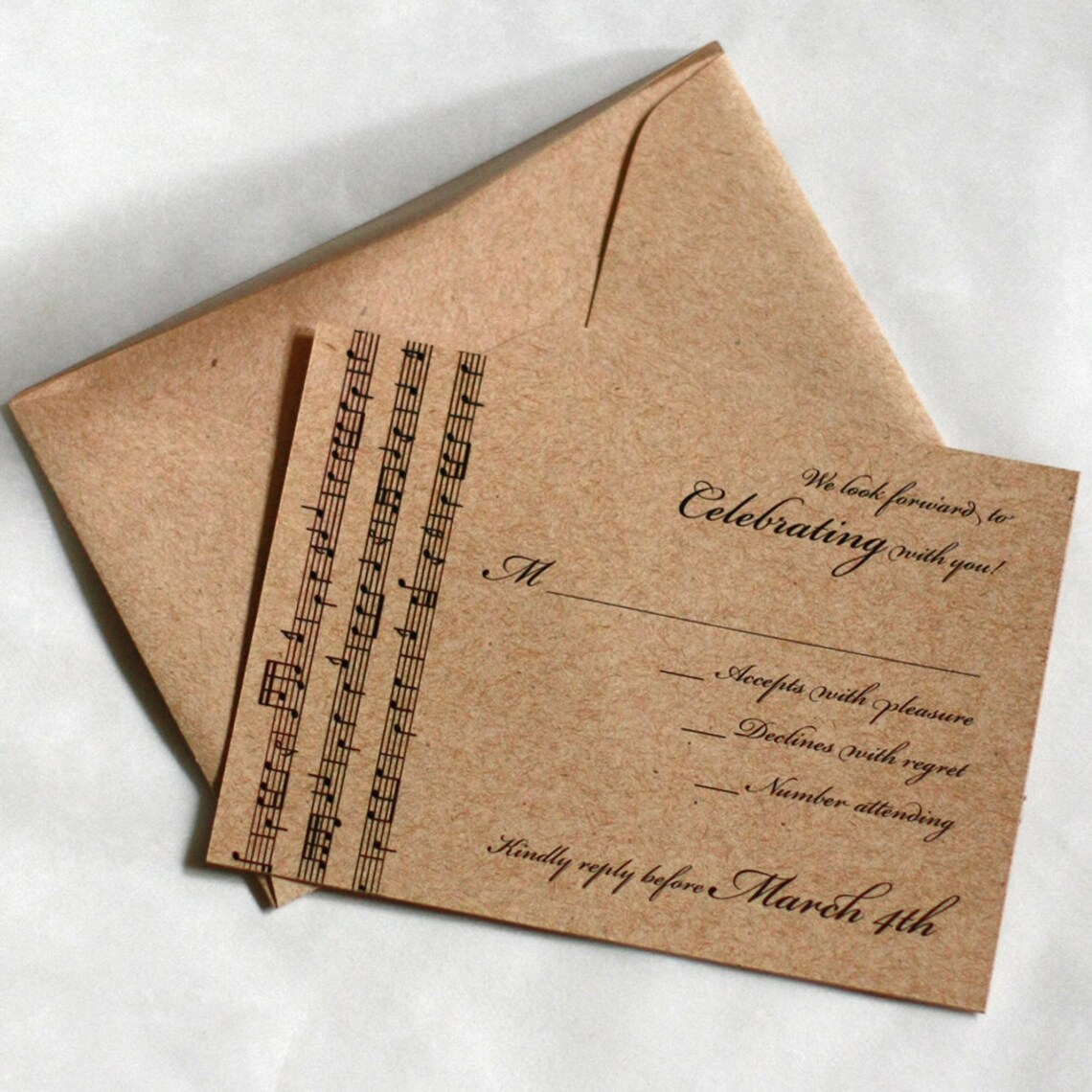 Music Notes Wedding Invitation. SAMPLE - Etsy