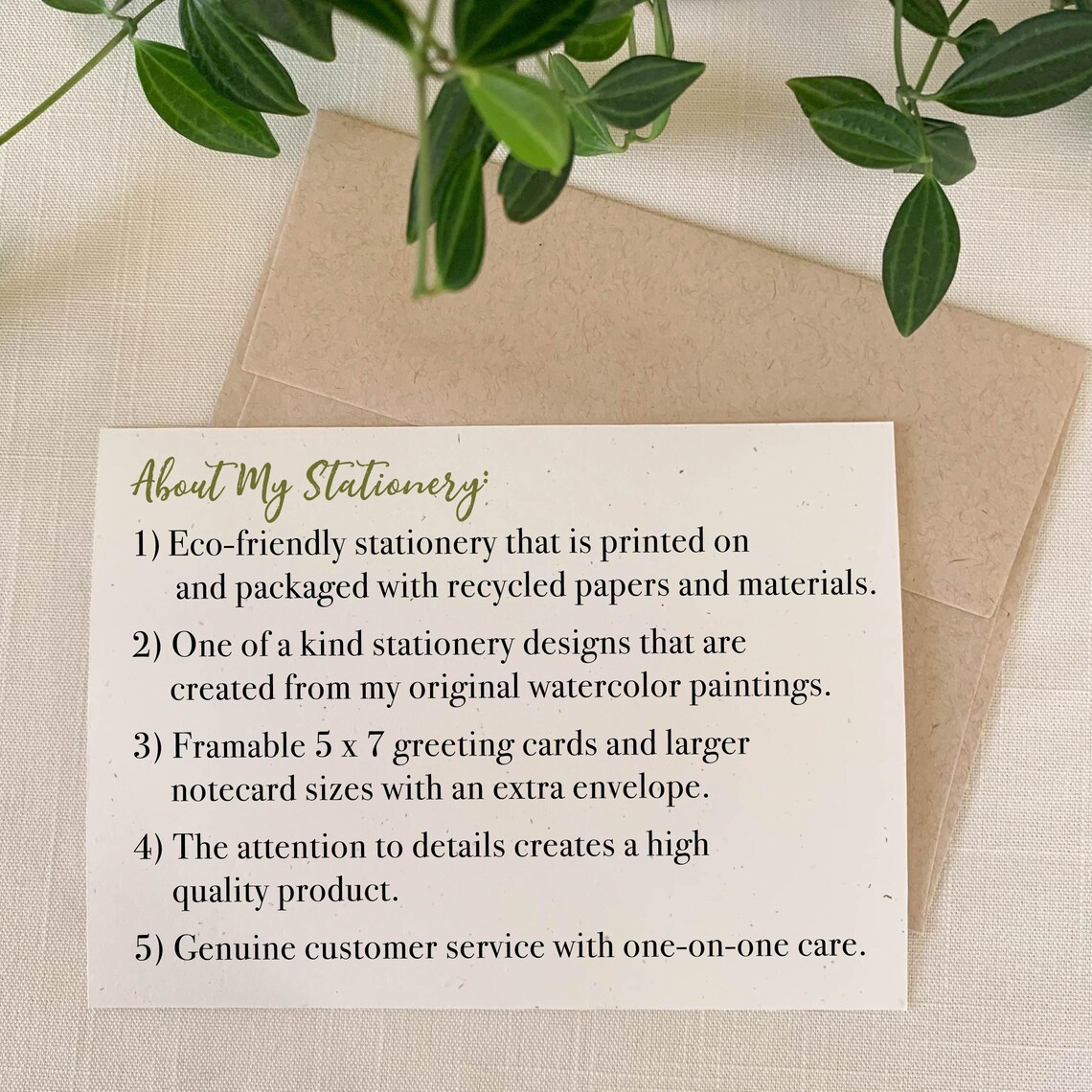 Personalized White Jasmine Floral Note Cards. Eco Friendly Watercolor ...