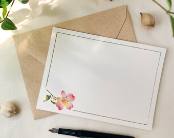 Autumn Leaves Notecards. Eco Friendly Watercolor Stationery Set of 10 Flat Notecards in Larger ...