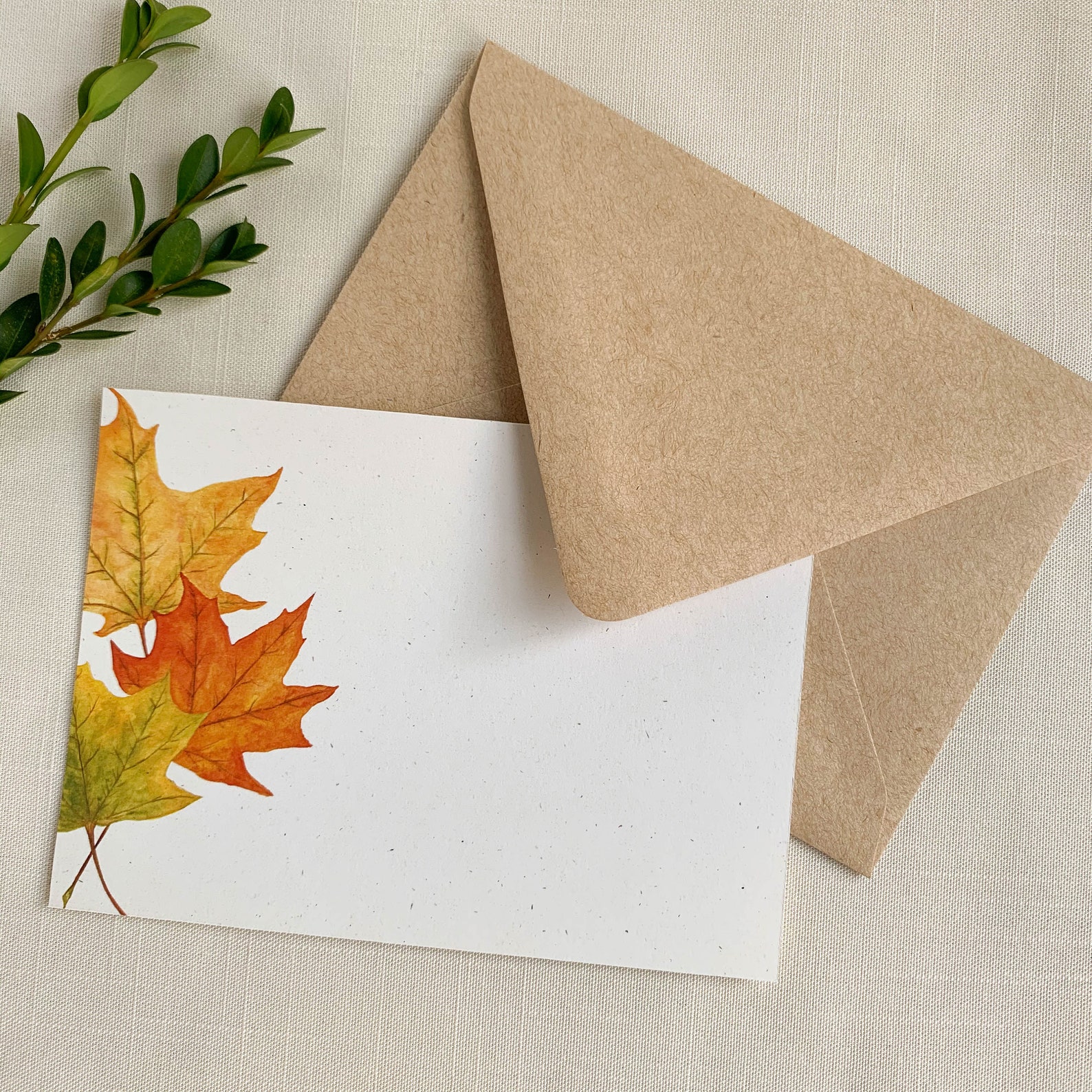 Autumn Leaves Notecards. Eco Friendly Watercolor Stationery - Etsy