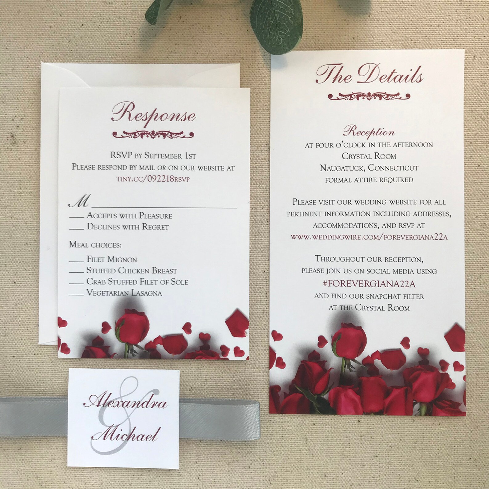 Red Roses Wedding Invitation. Black Tie Wedding. Pocket Fold Design ...