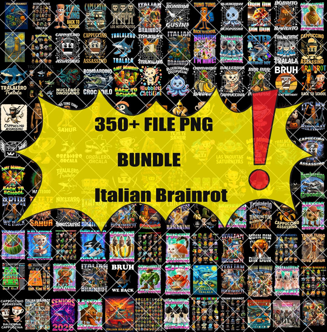 350+ Italian Brainrot Homage Png Bundle, Italian Brainrot Shirt Design ...