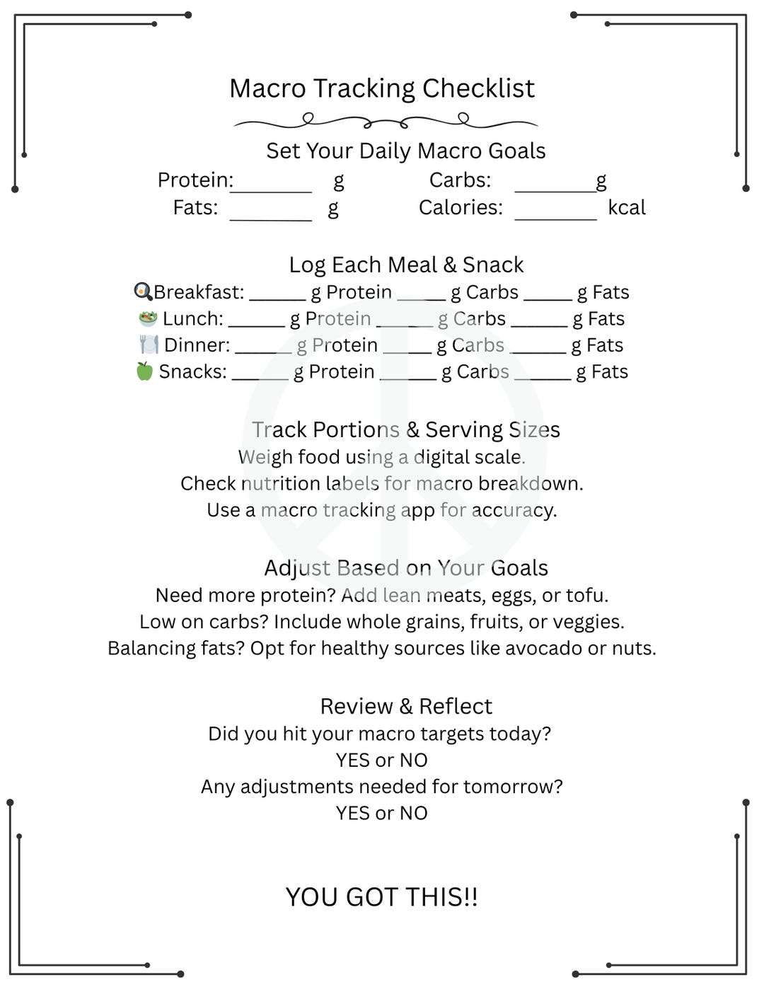Macros Tracker, Habit & Goal Tracker Printable, Digital Instant ...