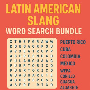Latin American Slang Word Search Bundle – Printable Spanish Puzzles ...