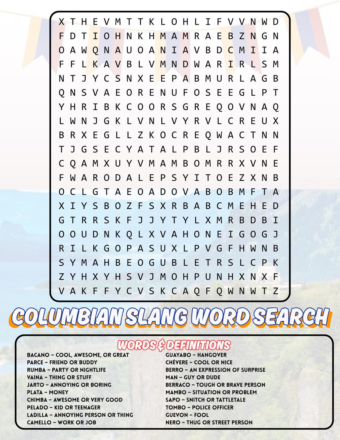 Latin American Slang Word Search Bundle – Printable Spanish Puzzles ...