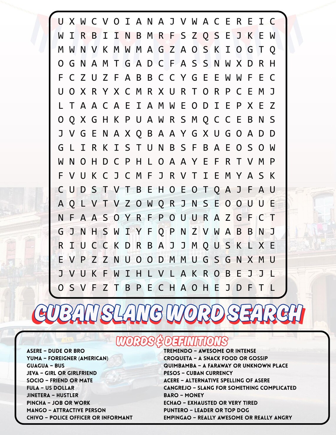 Latin American Slang Word Search Bundle – Printable Spanish Puzzles ...