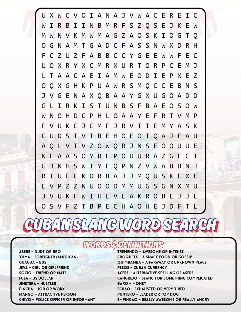 Latin American Slang Word Search Bundle – Printable Spanish Puzzles ...