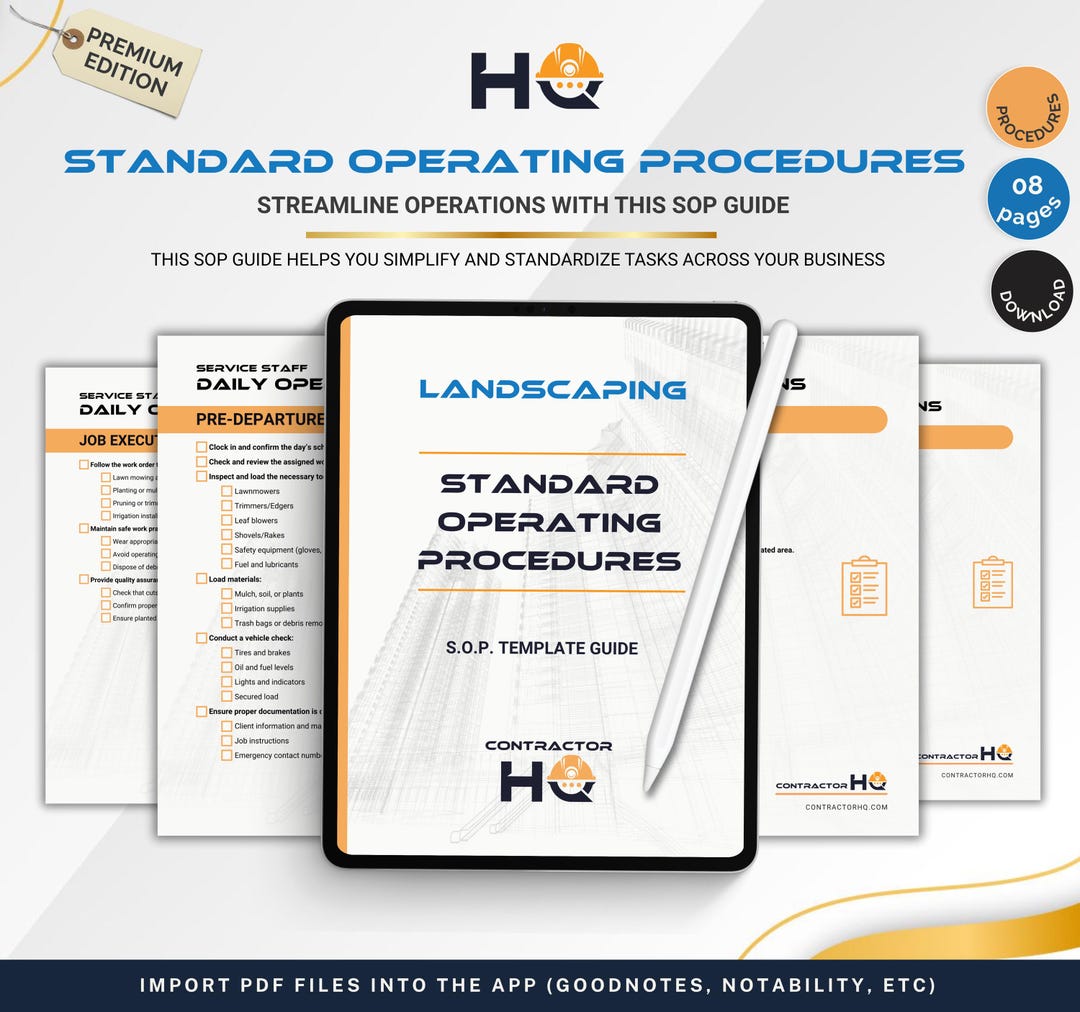 Standard Operating Procedures Template, SOP Manual Google Docs Format ...