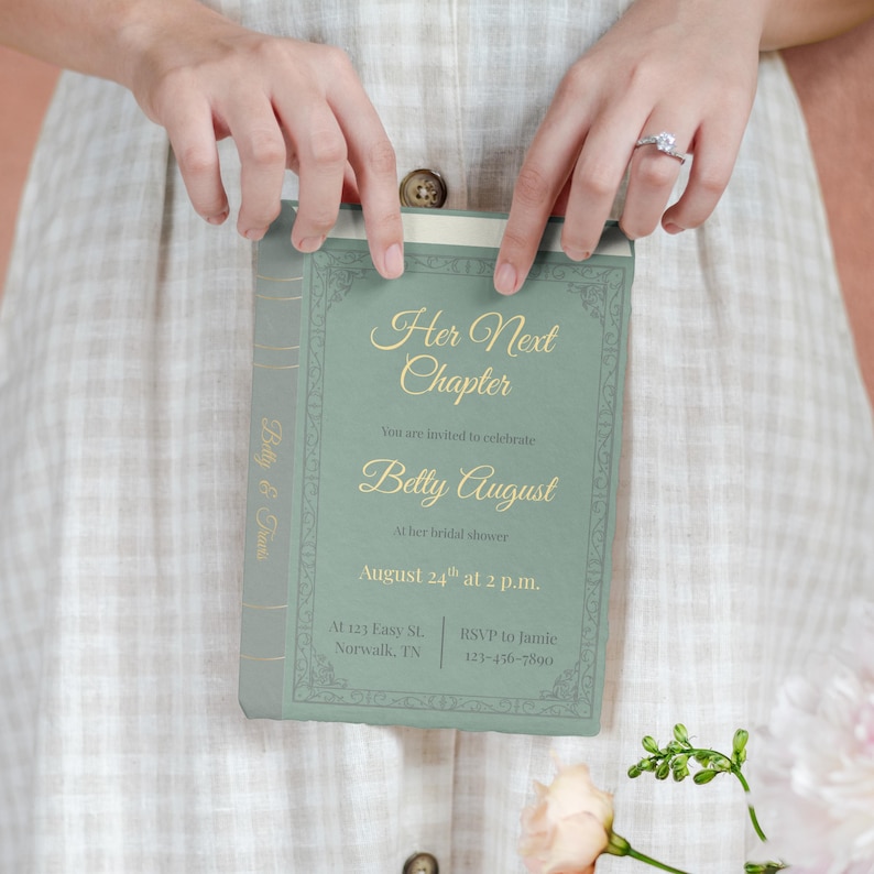 Editable Her Next Chapter Bridal Shower Invitation Template - Etsy